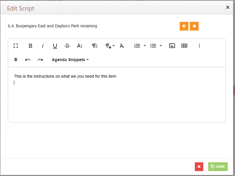Resolve - Agenda with Script - Chair Runsheet
