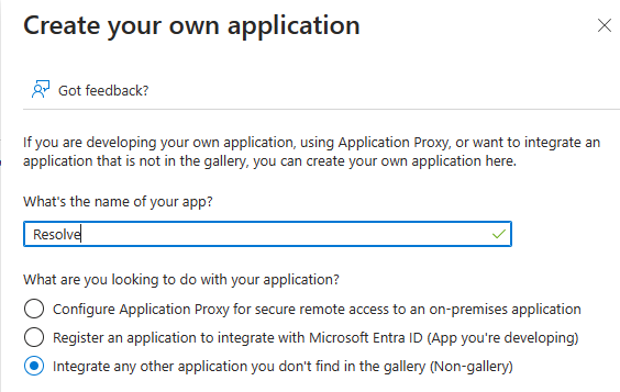Resolve - Azure Single Sign On Setup