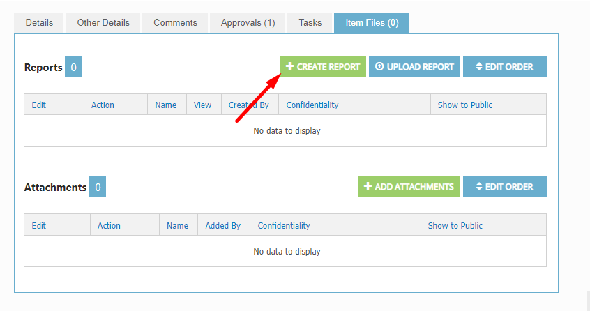 Resolve - How to manually create an item Report